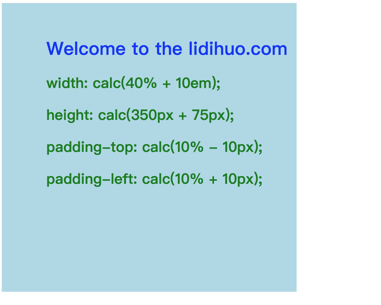 CSS Calc 