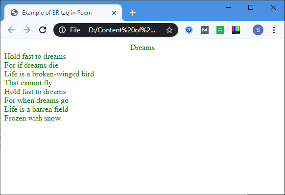 HTML Br 
